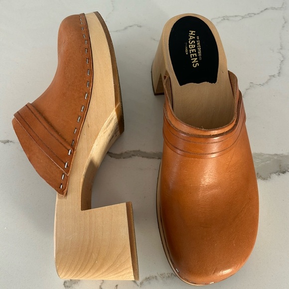 Swedish Hasbeens | Shoes | Swedish Hasbeens Clogs New Size 39 Cognac ...